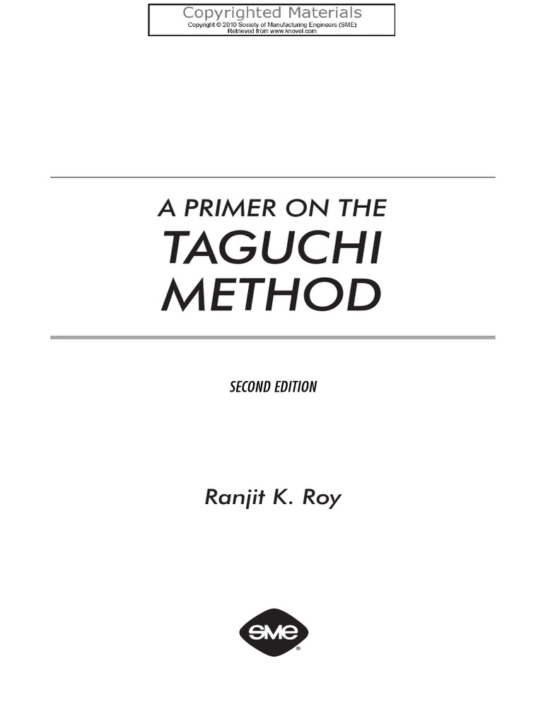 A Primer On The Taguchi Method | PDF | Analysis Of Variance ...