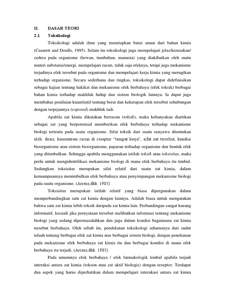 MEKANISME KERJA DAN EFEK TOKSIK ORGANOFOSFAT | PDF