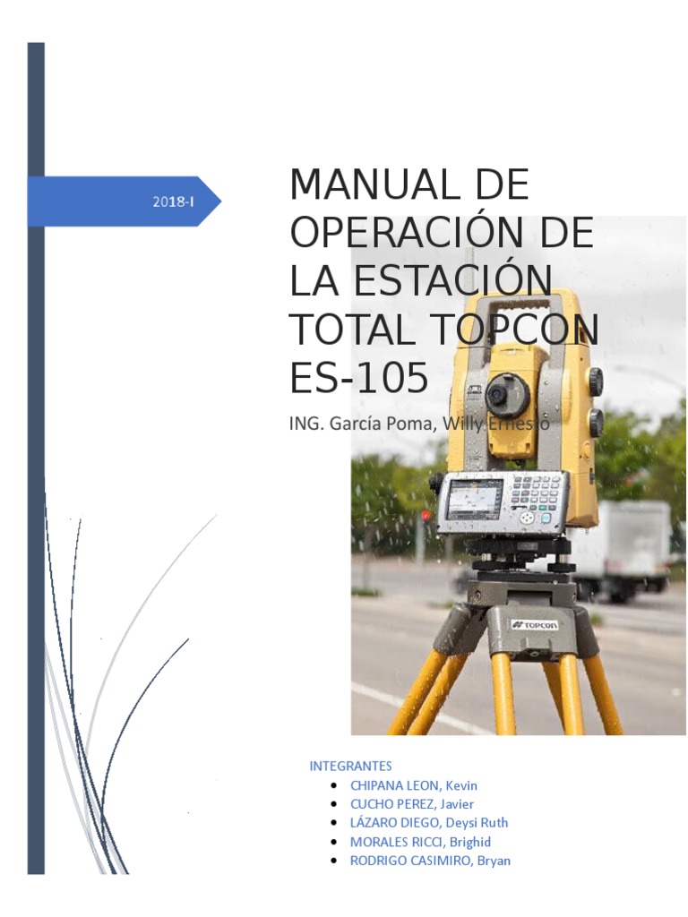 Operacion de Estacion Total Topcon ES 105 | PDF | Topografía ...