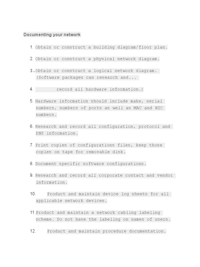 Documenting Your Network | PDF