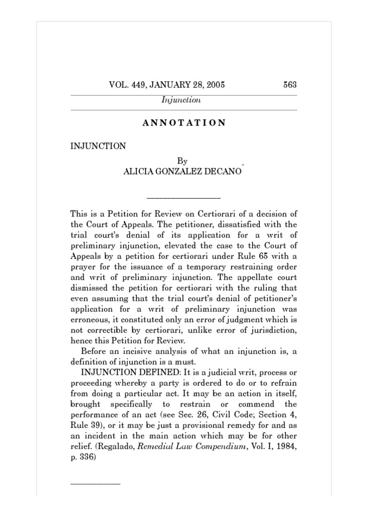 Injunction | PDF | Injunction | Certiorari
