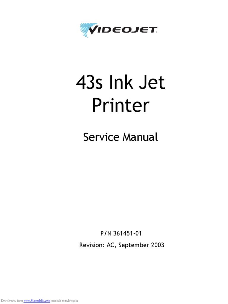43s Ink Jet Printer: Service Manual | PDF | Electromagnetic ...