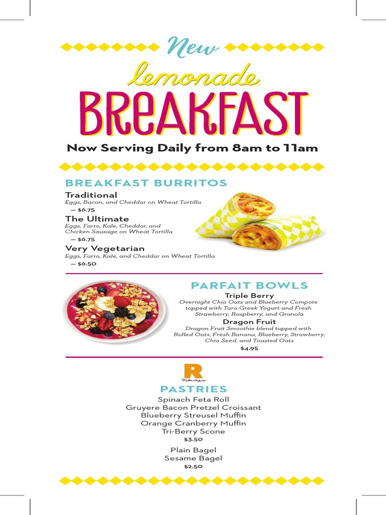 Del Mar Breakfast Menu Highlights | PDF