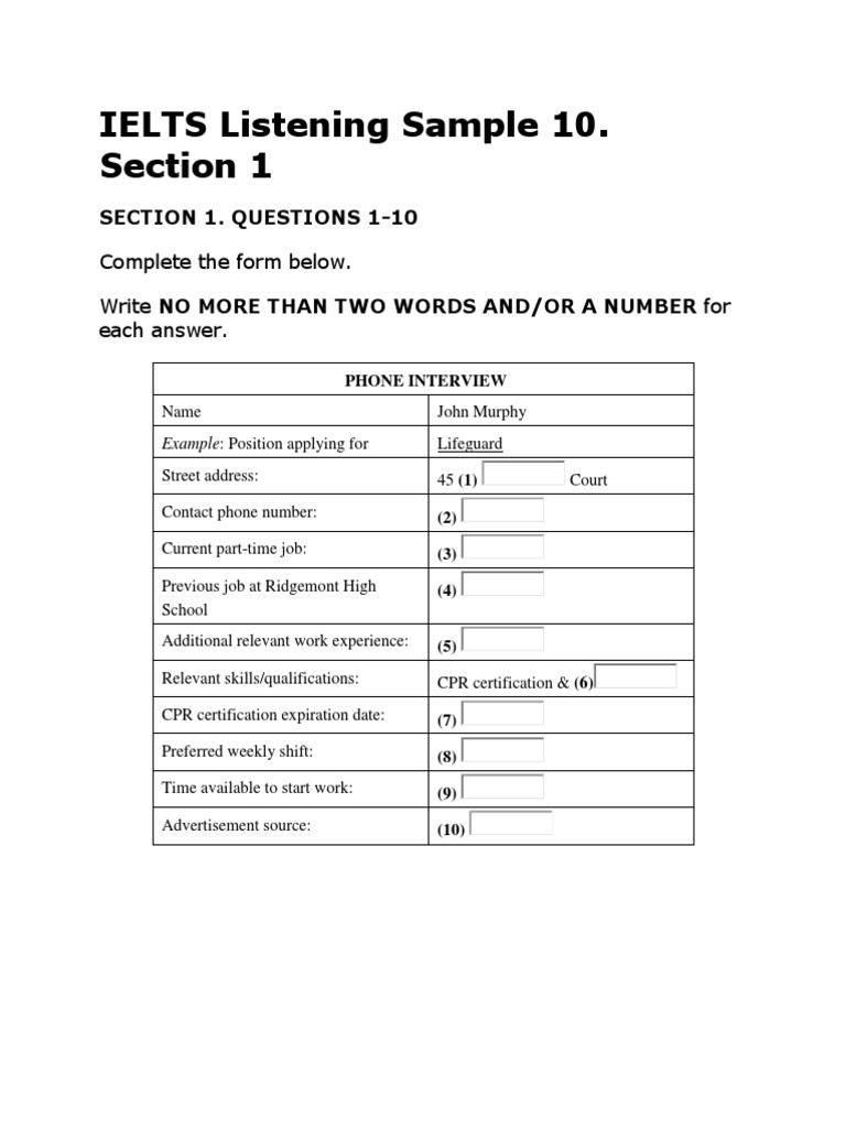 IELTS Listening Sample 10 - 13 | PDF | Burglary | International English ...