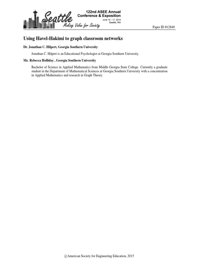 Hilpert Holliday 2015 Classroom Networks d2 | PDF | Graph Theory ...