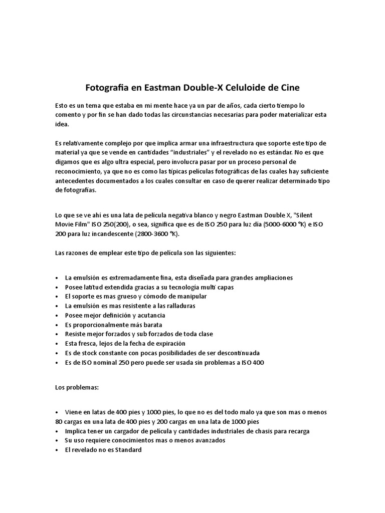 Fotografia en Eastman Double | PDF