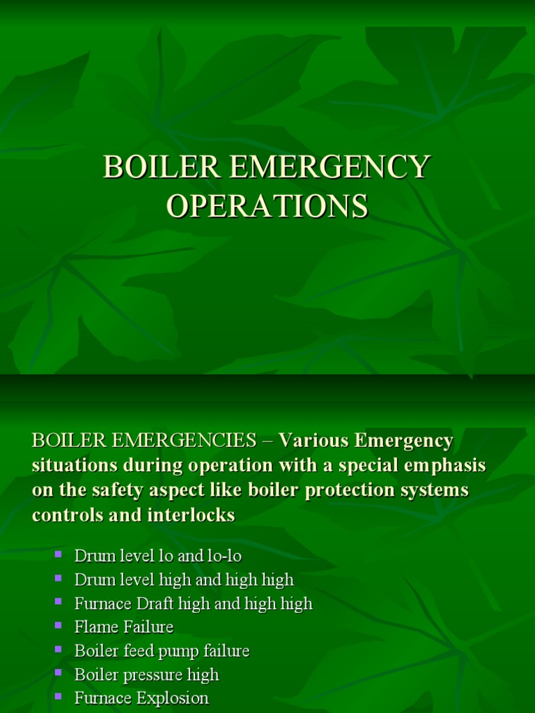 Boiler Emergency Operations | PDF | Boiler | Furnace