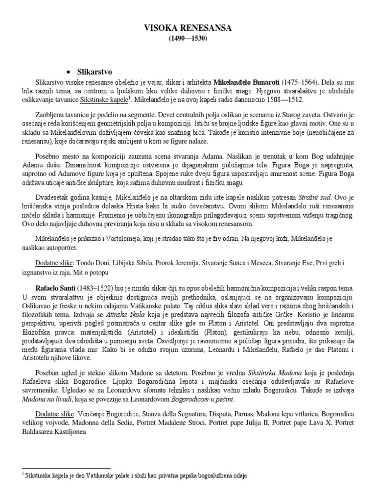Visoka Renesansa | PDF