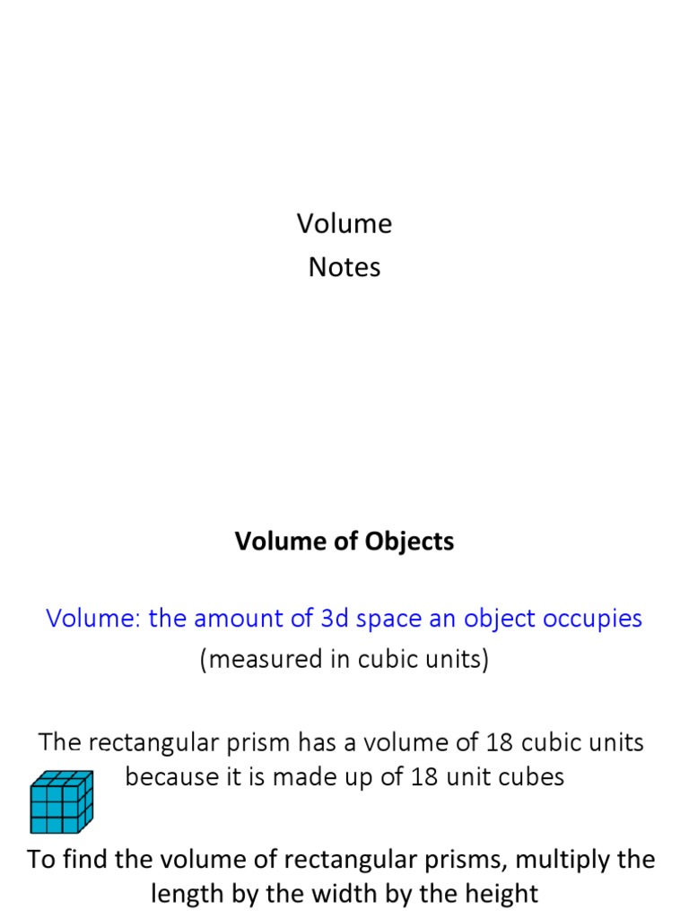 Volume Notes | PDF | Area | Volume