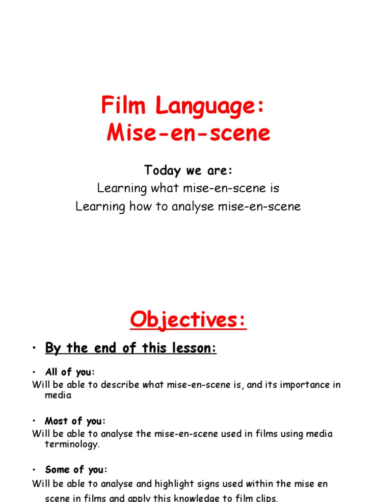 Understanding Mise-en-Scène in Film | PDF | Lighting | Cinematography