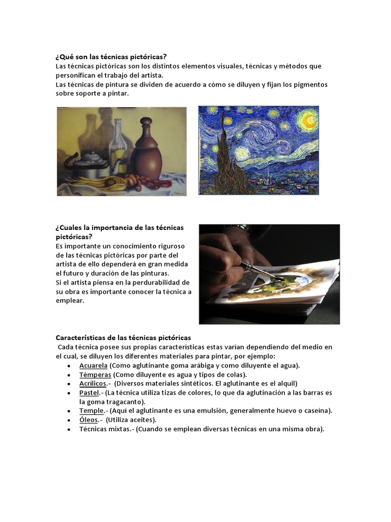 Investigacion de Las Tecnicas Pictoricas | PDF | Pintura con acuarelas ...