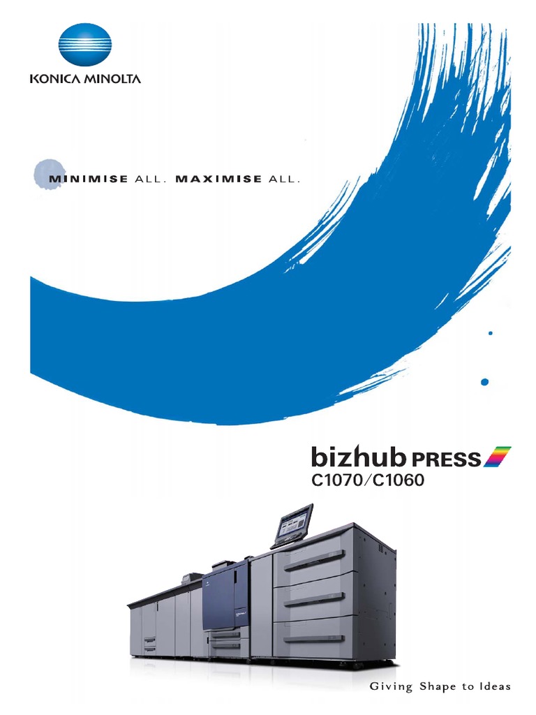 Konica Minolta bizhub PRESS C1070 Overview | PDF | Printing | Paper