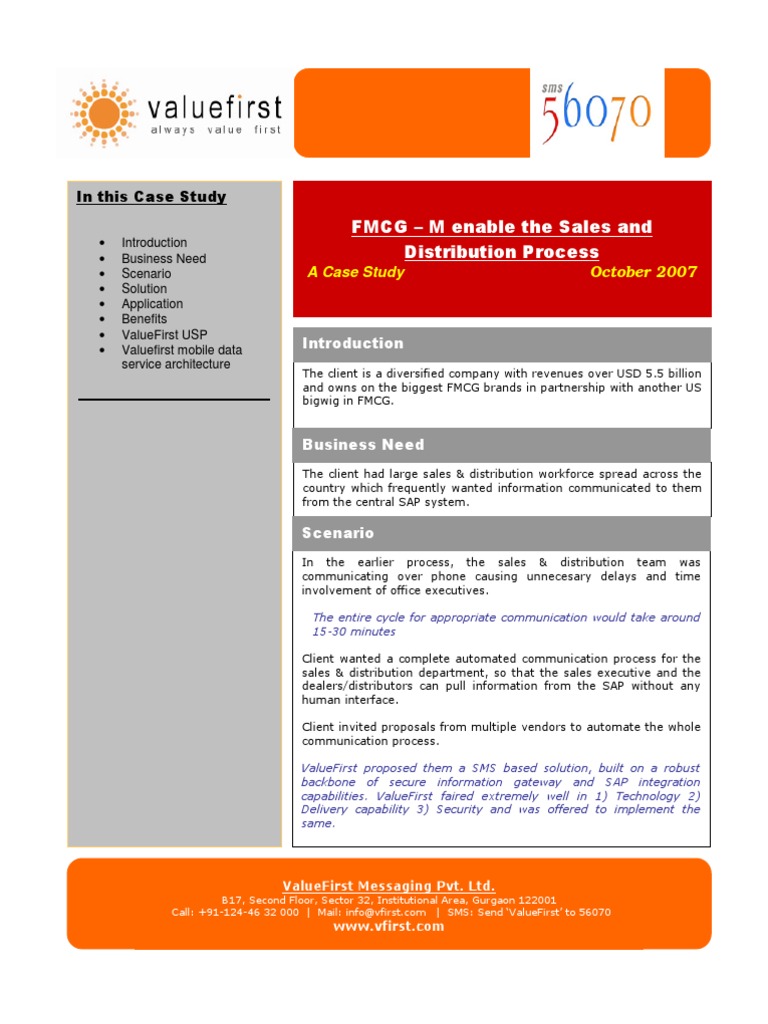 FMCG Case Study 1 1 | PDF | Sap Se | Information And Communications ...