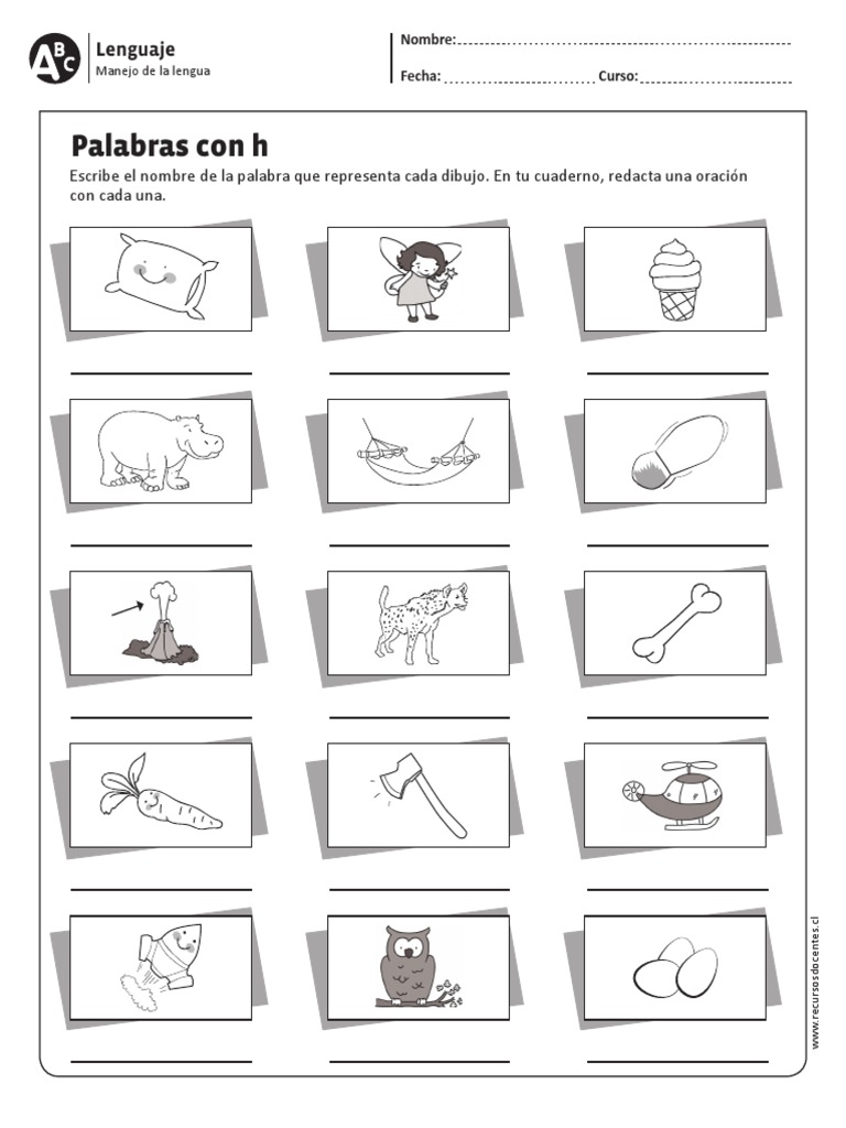 Actividades para trabajar la letra H | PDF | Artes del Lenguaje y ...