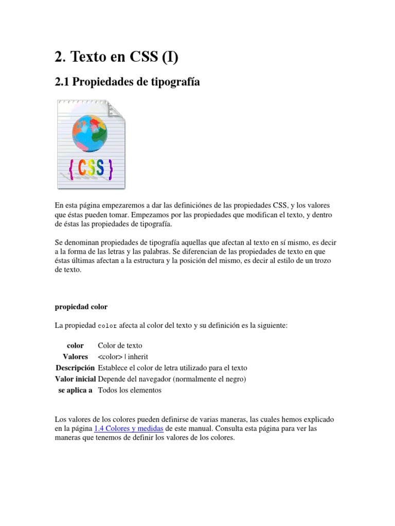 Texto en CSS | PDF | Hojas de estilo en cascada | Tipografía
