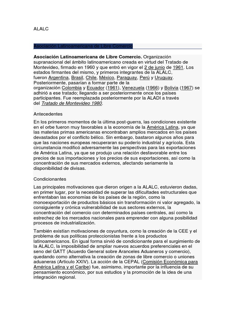 ALALC | PDF | America latina | Américas