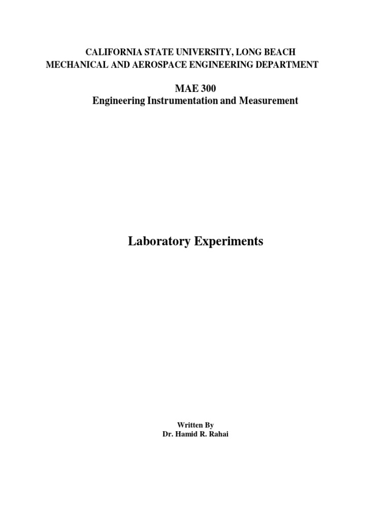 MAE300 Laboratory Experiments1 | PDF | Errors And Residuals | Thermometer