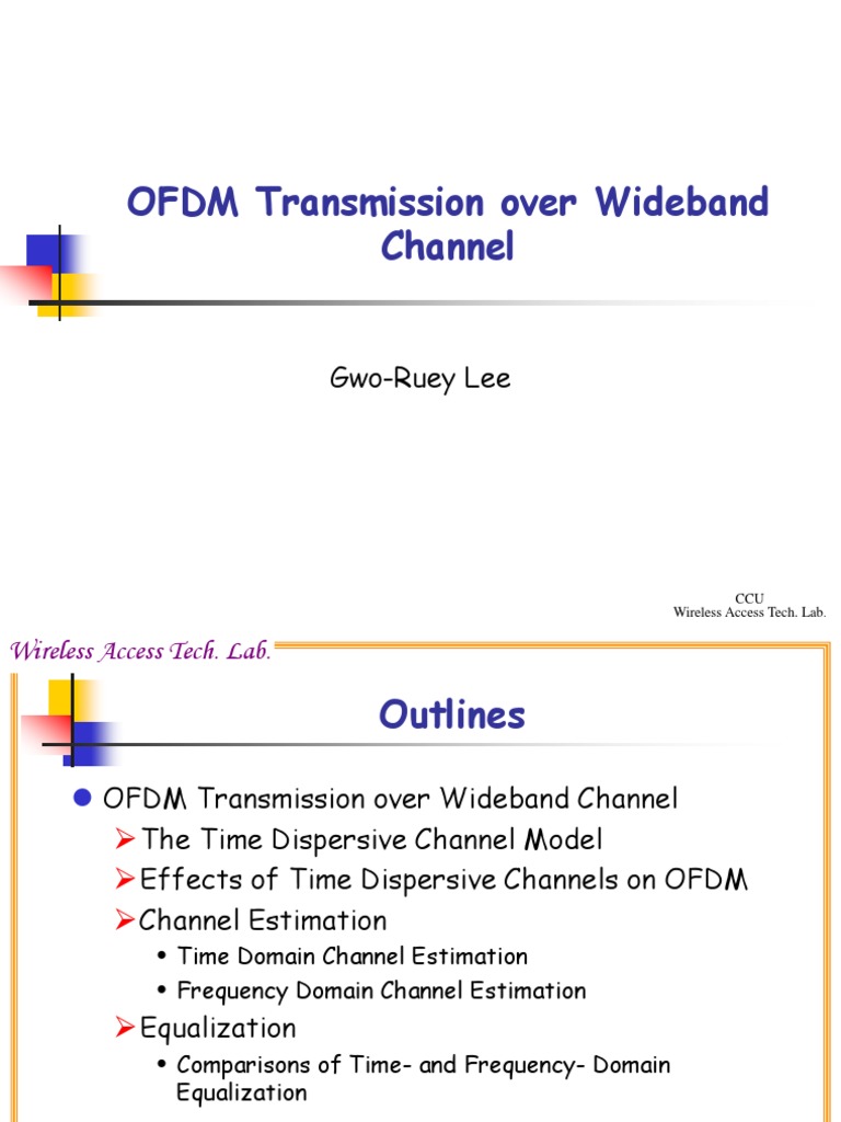 OFDM Transmission Over Wideband Channel | PDF | Orthogonal Frequency Division Multiplexing ...
