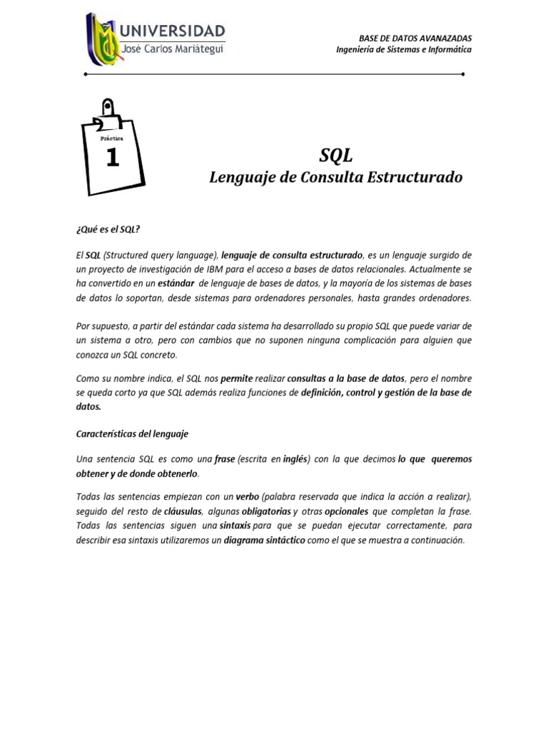 Practica 1 Sql Pdf Sql Datos