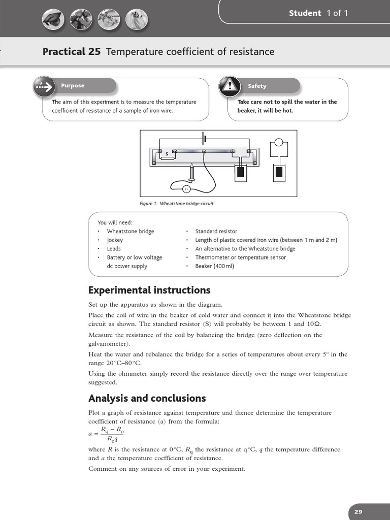 Practical 25 - Temperature Coefficient of Resistance PDF | PDF | Electrical Resistance And ...