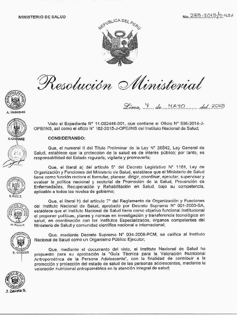 Norma Técnica de Adolescente MINSA PERU | PDF | Índice de masa corporal ...