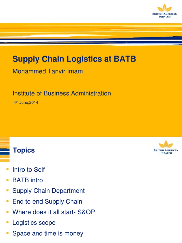 BATB Supply Chain Logistics Overview | PDF | Warehouse | Business ...
