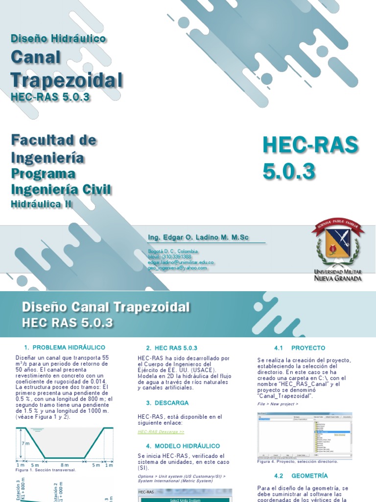 HEC RAS Diseño Canal Trapezoidal | PDF | Aplicación movil | Hidráulica