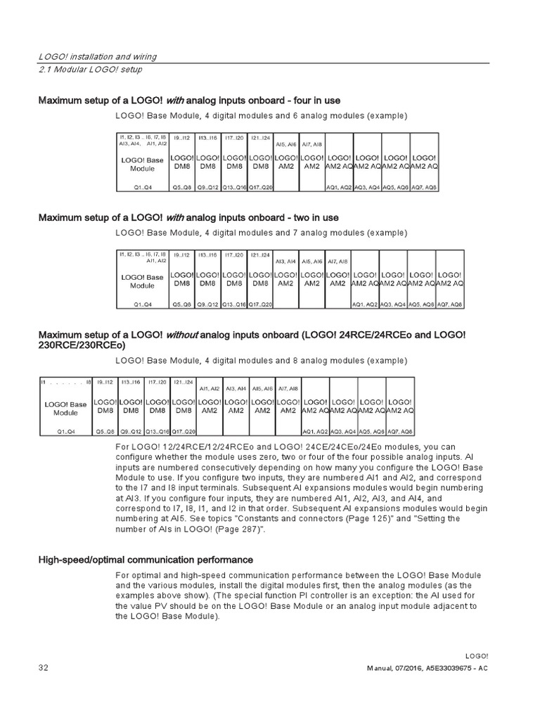 LOGO! 8 Soft Manual 0BA8 2016 - 07 (FS4) Pages 32-34 | PDF