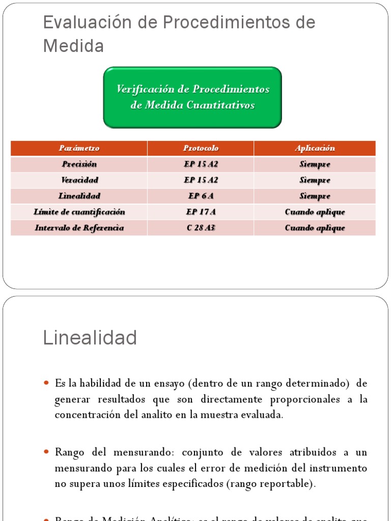 Evaluación Del Método Linealidad | Medición | Concentración