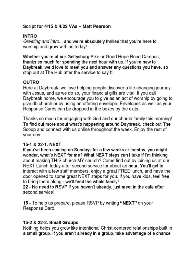 4-15-18 Va Script | PDF | Prayer