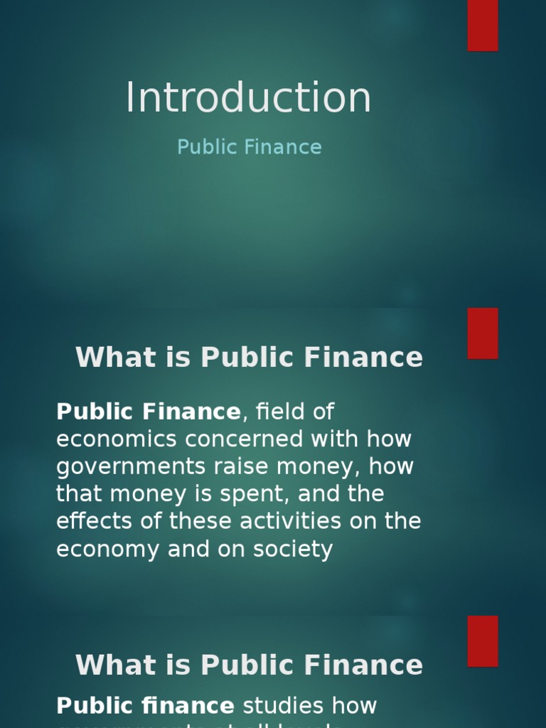 Introduction To Public Finance | PDF | Public Finance | Taxes