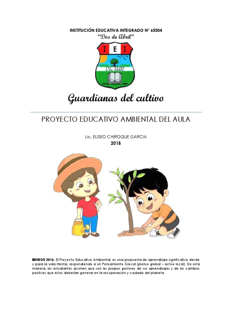 2018 Proyecto Educativo Ambiental | PDF | Educación avanzada