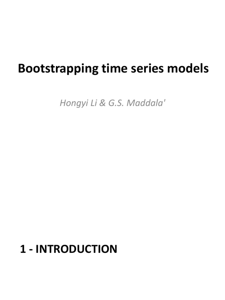 Bootstrapping Time Series Models | PDF | Bootstrapping (Statistics ...
