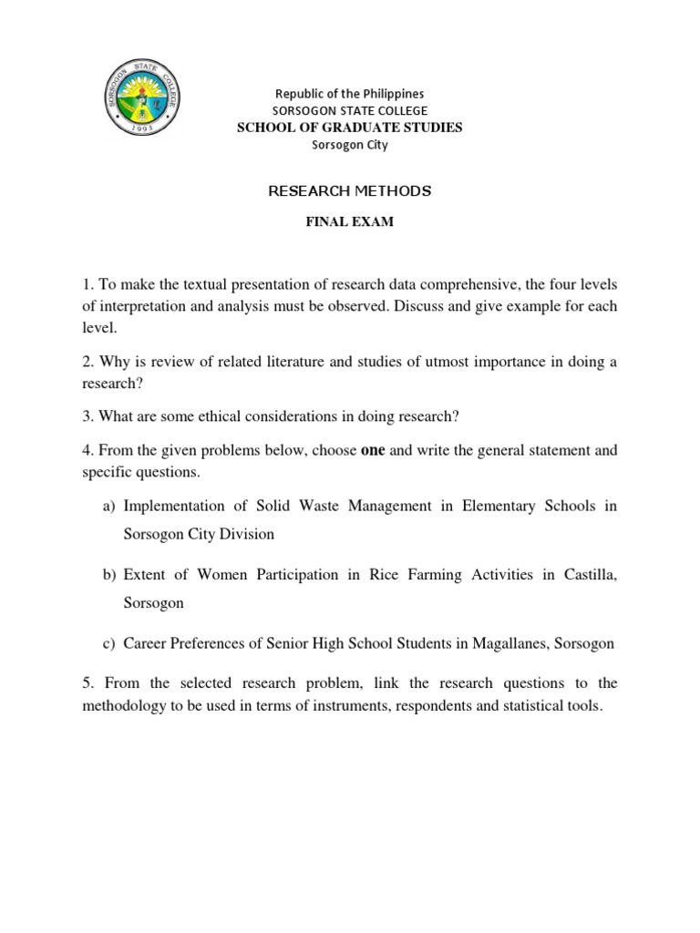 Exam R. Methods | PDF | Evaluation | Inquiry