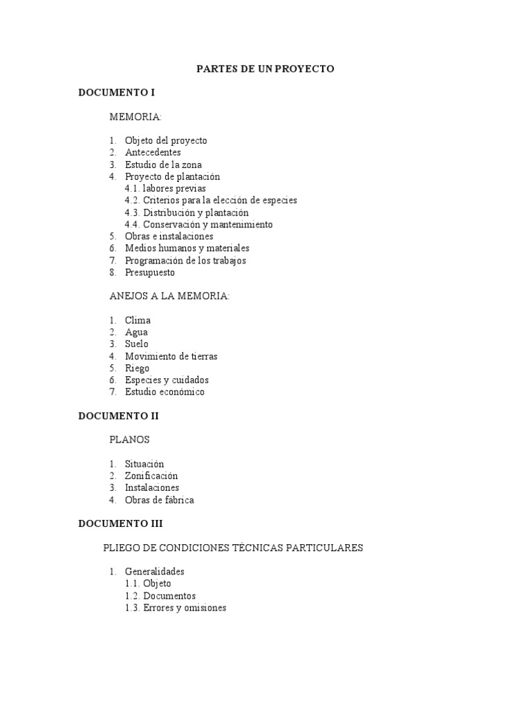 Partes de Un Proyecto