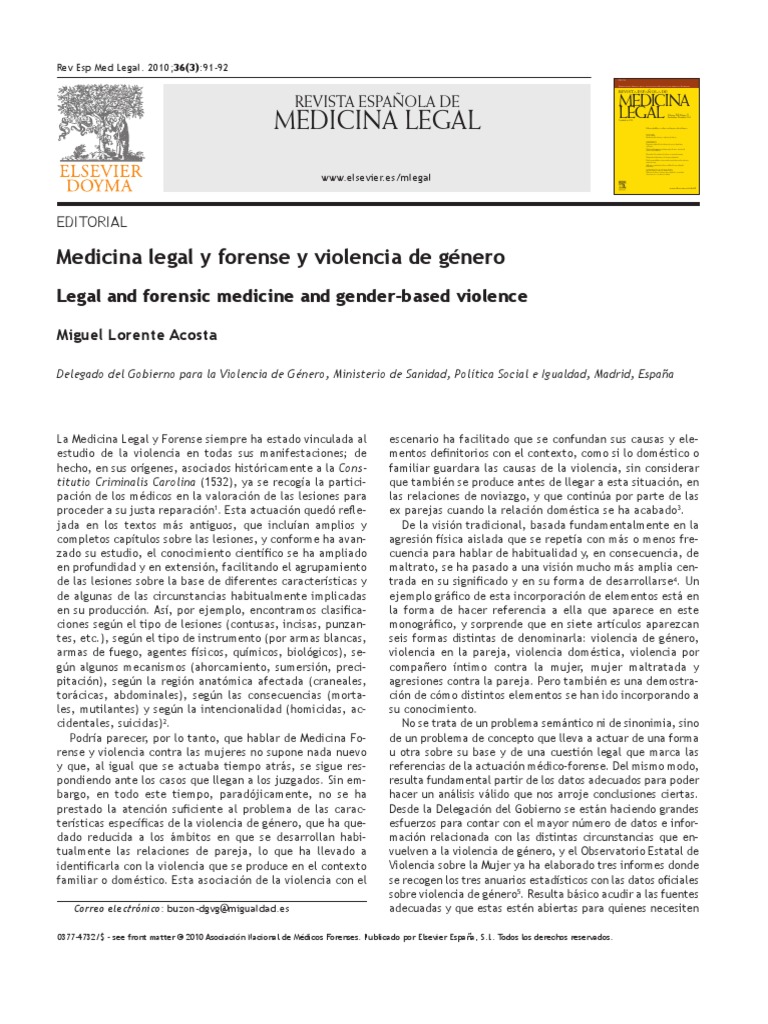 Miguel Lorente - Medicina Legal y Forense y Violencia de Género (2010 ...