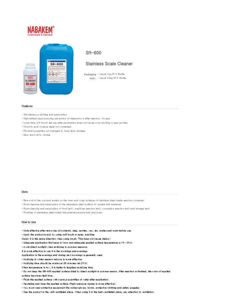 Nabakem SR 600 | PDF | Stainless Steel | Personal Protective Equipment