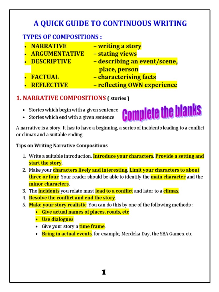 No 5 A Quick Guide To Continuous Writing (2017 Edited) | PDF ...