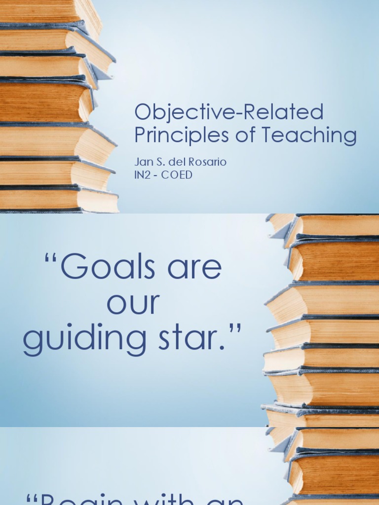 Teaching Objectives and Principles | PDF