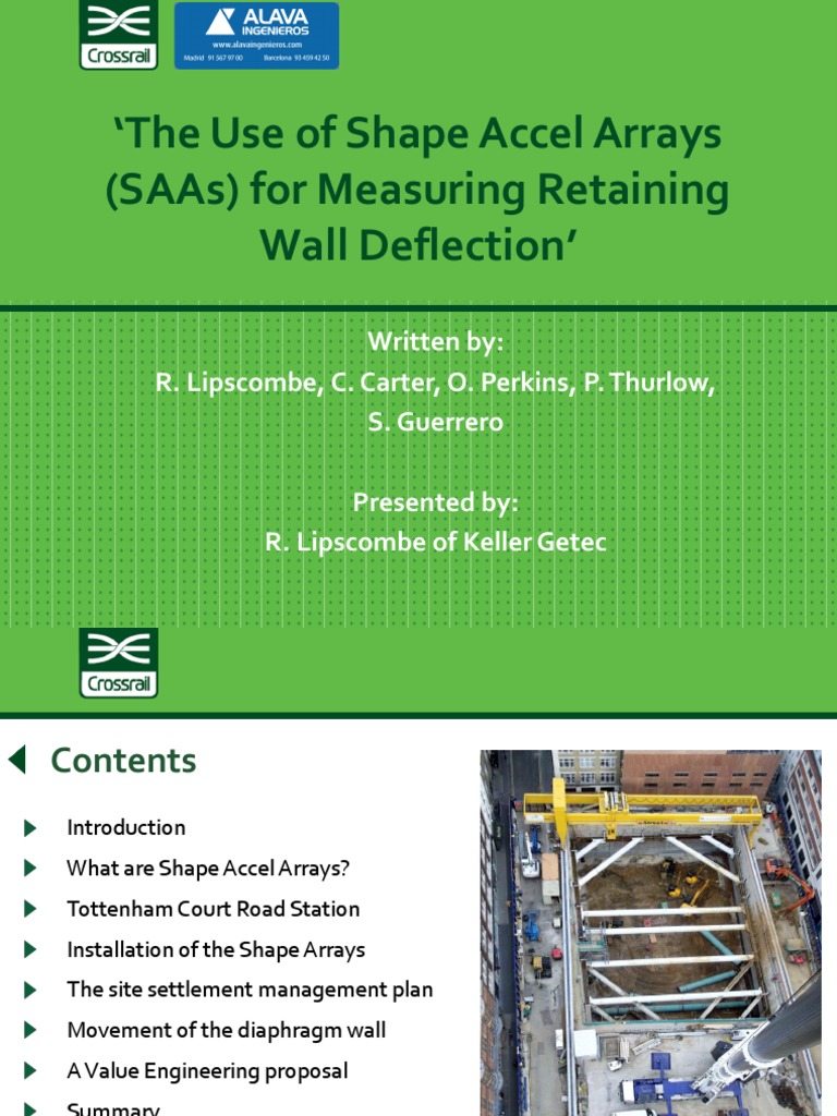 Measuring Retaining Wall Deflection Using Shape Accel Arrays: A Case Study of the Installation ...