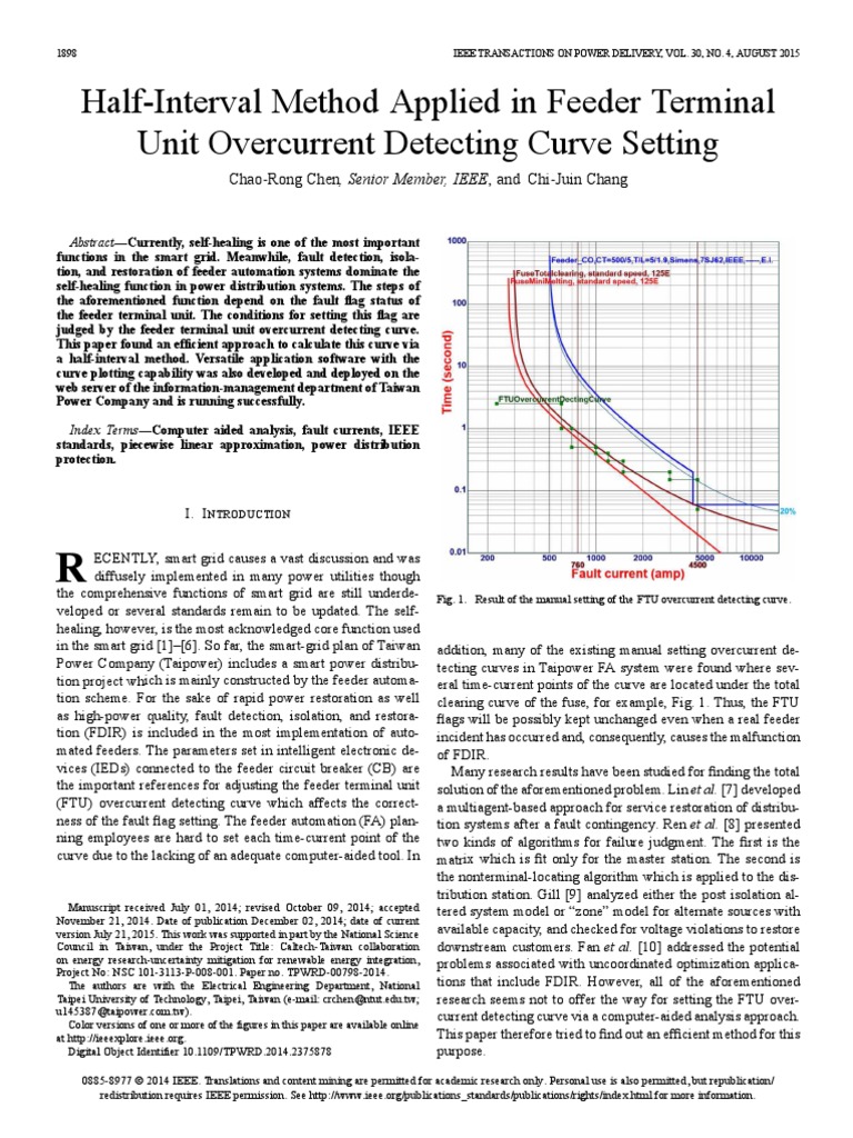 Half-Interval Method Applied in Feeder Terminal Unit Overcurrent Detecting Curve Setting | PDF ...