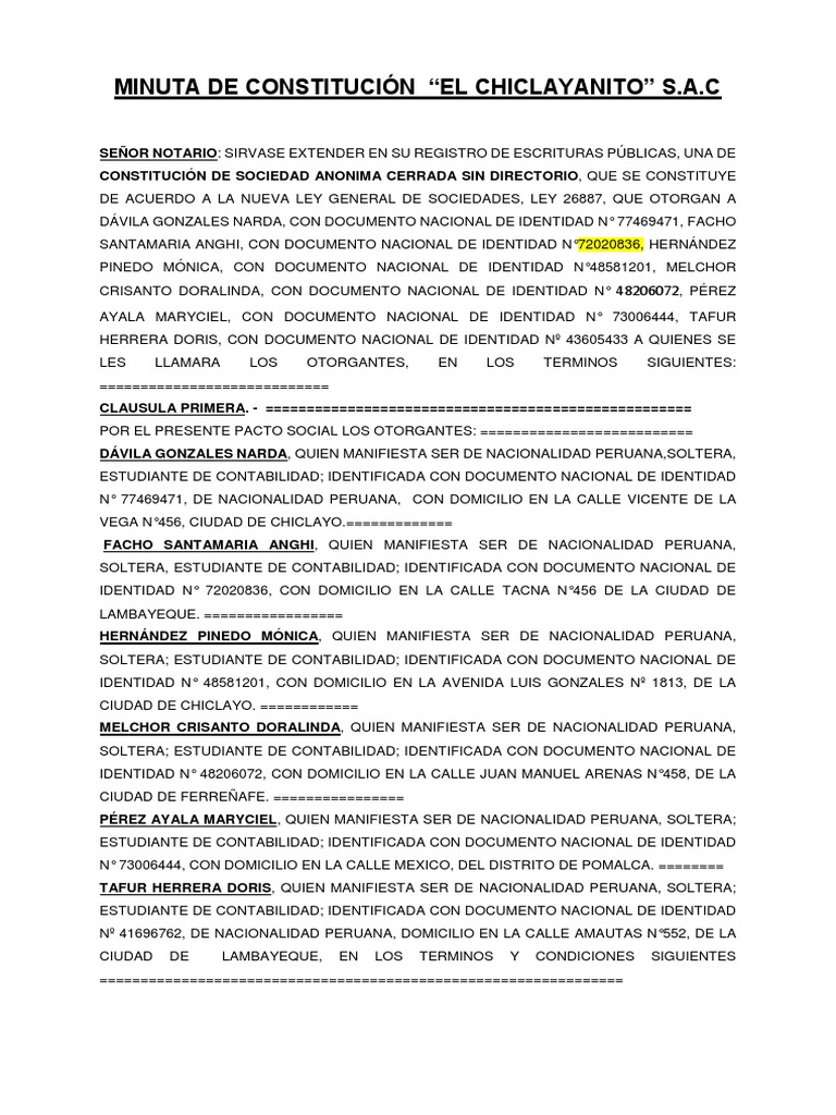 Minuta - Restaurante | PDF | Negocios | Finanzas y dinero