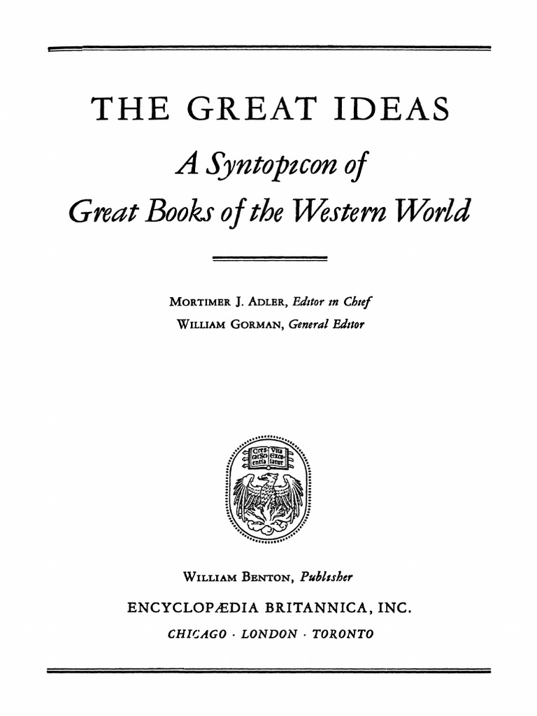 The Great Ideas (Syntopicon) | Download Free PDF | Great Books | Question
