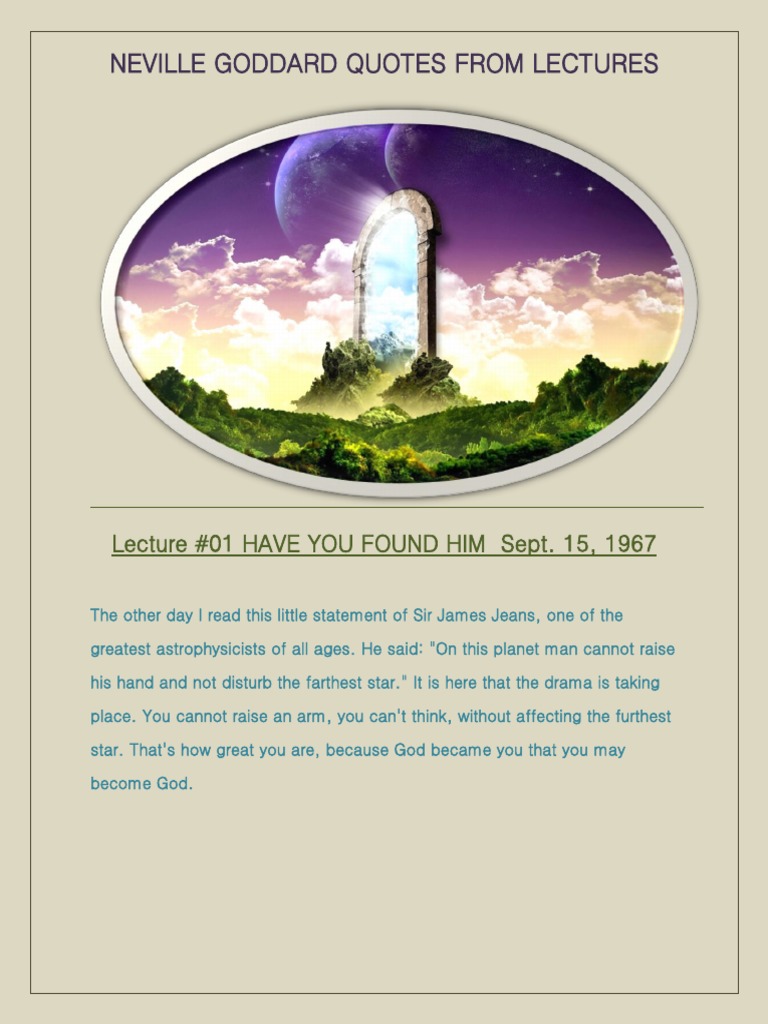 Neville Goddard Quotes From Lectures | PDF | Imagination | Self