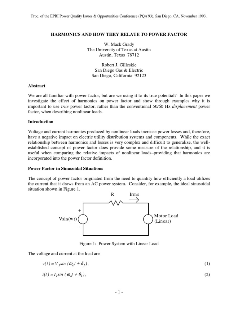 Harmonics and How They Relate To Power Factor - POWERFAC | PDF | Ac ...