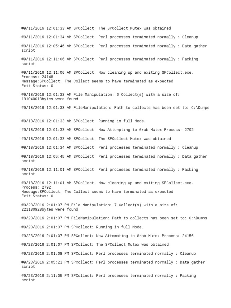 SPB SPCollect Log | PDF | Perl | Data