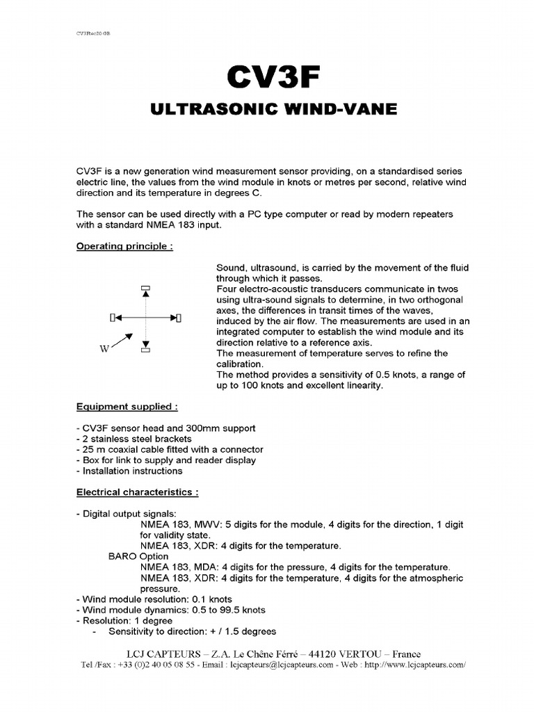 CV3F Ultrasonic Wind-Vane | PDF