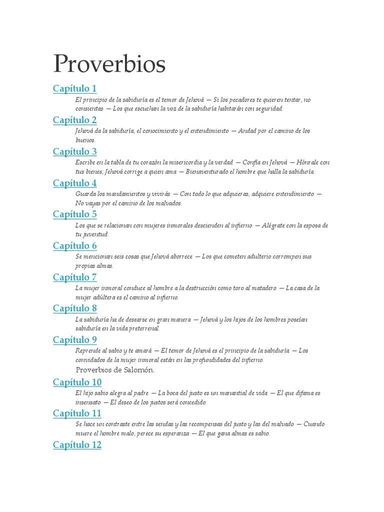 Proverbio S | PDF | Libro de proverbios | Solomons
