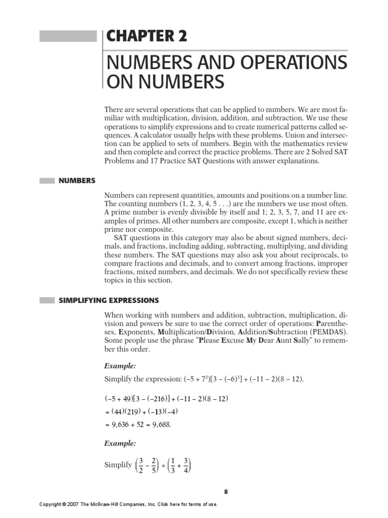 Conquering SAT Math - CH 2 - 5 | PDF | Prime Number | Fraction ...