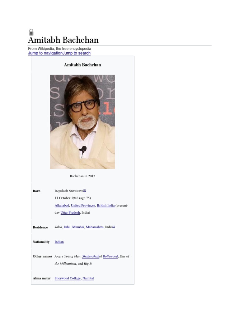 Amitabh Bachchan | PDF | Film Production Districts | Bollywood